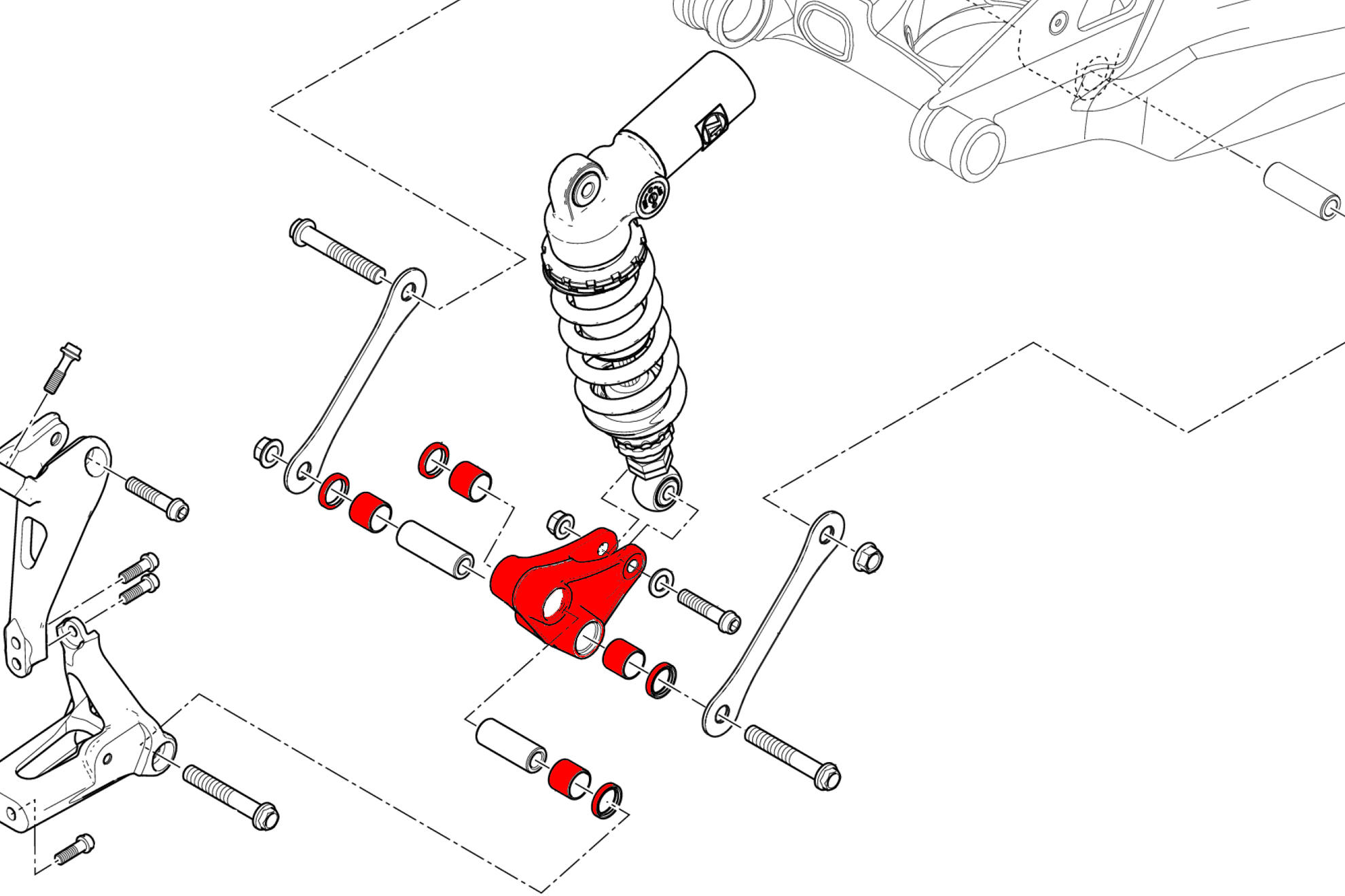 Rear suspension rocker arm Ducati Panigale V4 - Streetfighter V4 | Cnc ...