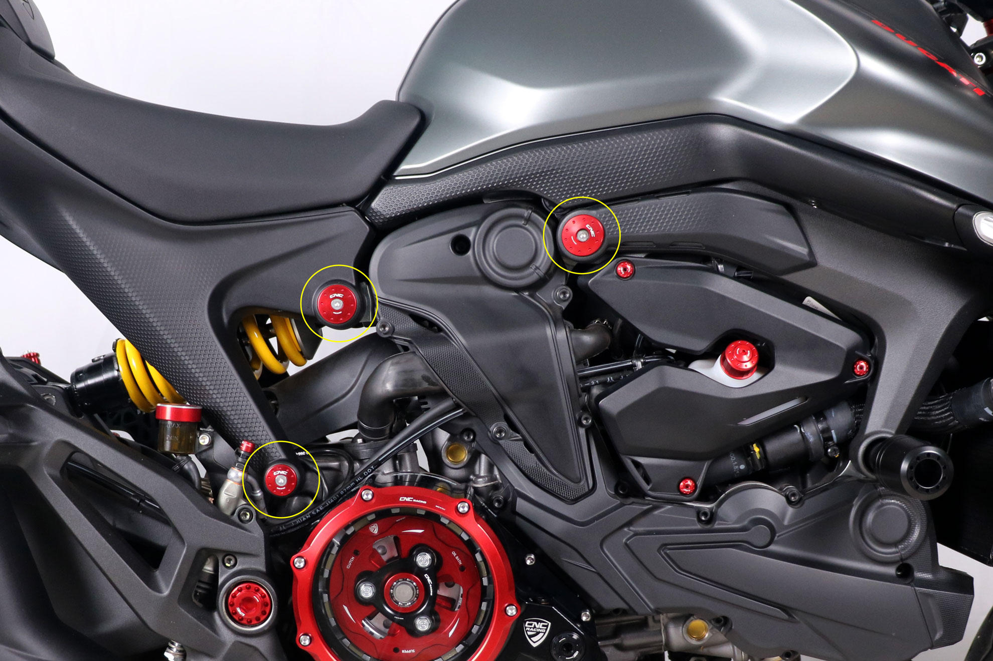 Frame caps kit Ducati Monster 937 (to be mounted with TC325) | Cnc Racing