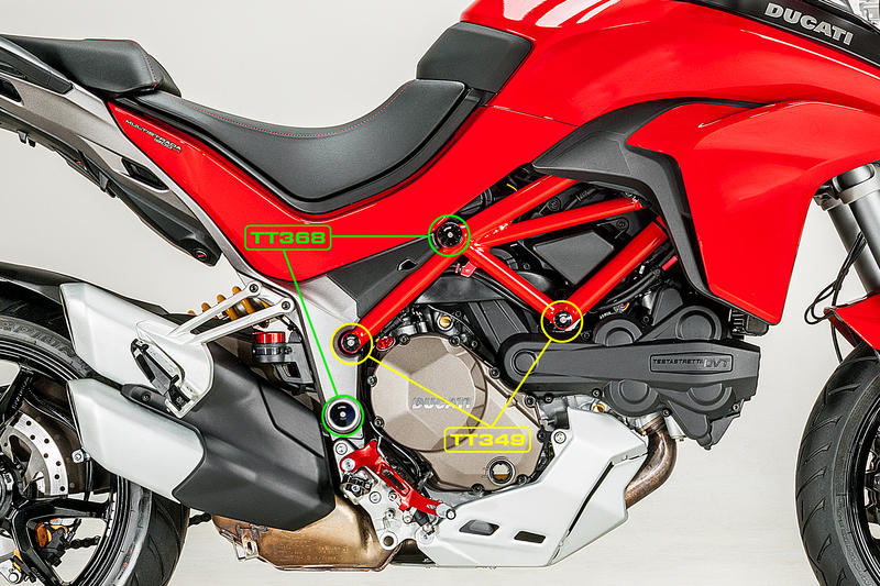 Frame caps kit Ducati Multistrada 1200 - large holes | Cnc Racing