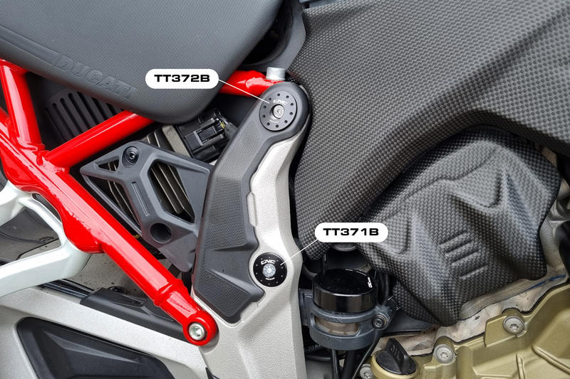 Frame caps kit Ducati Multistrada V4 - sloping holes | Cnc Racing